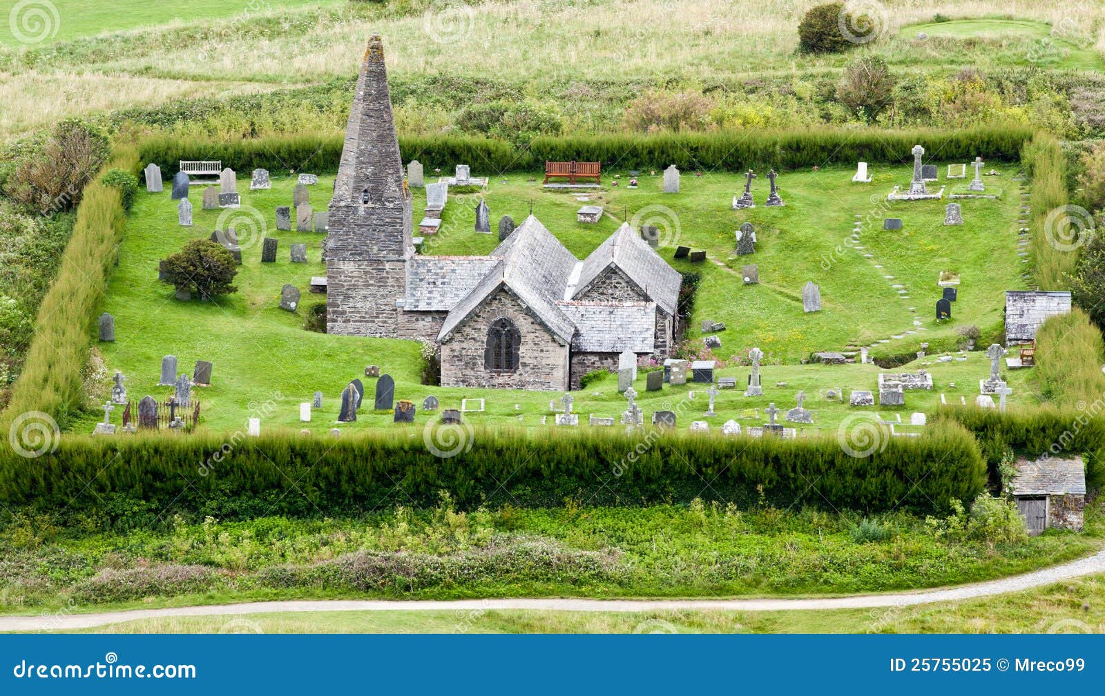 Small English Church and Grave Yard Stock Image - Image of british ...