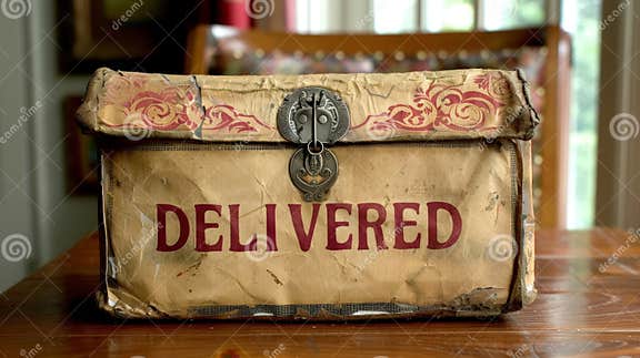 Small Envelope Package with Delivered Text on Table for Efficient ...