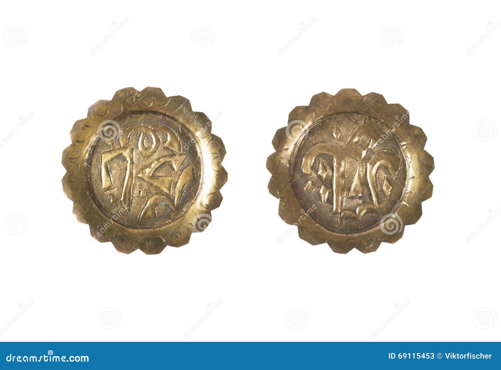 Small etched metal plates stock image. Image of round - 69115453