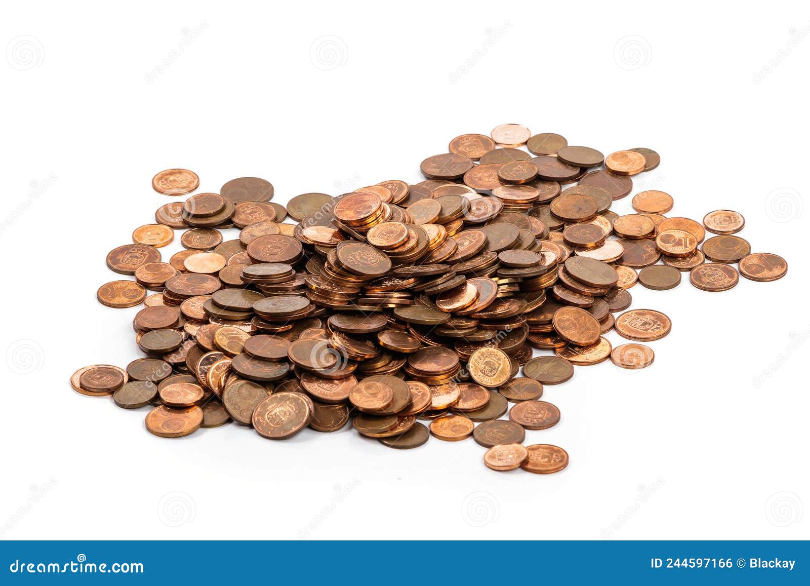 Small Euro Cent Coins on White Background Stock Photo - Image of poor ...
