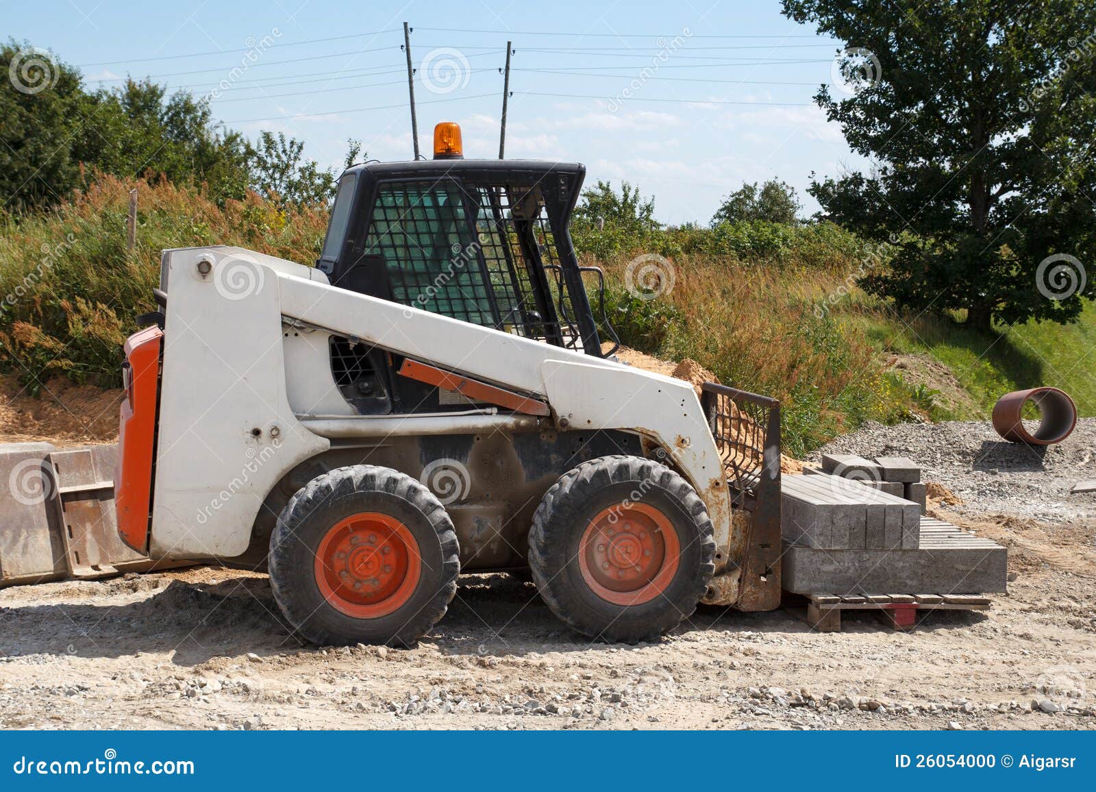 Small excavator Bobcat stock photo. Image of bucket, industrial - 26054000