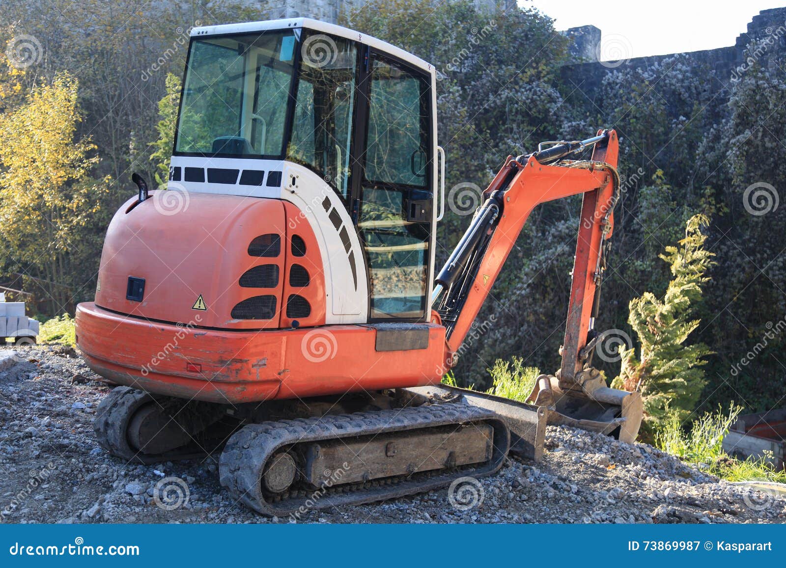 Small Excavator on Construction Site Stock Image - Image of excavations ...