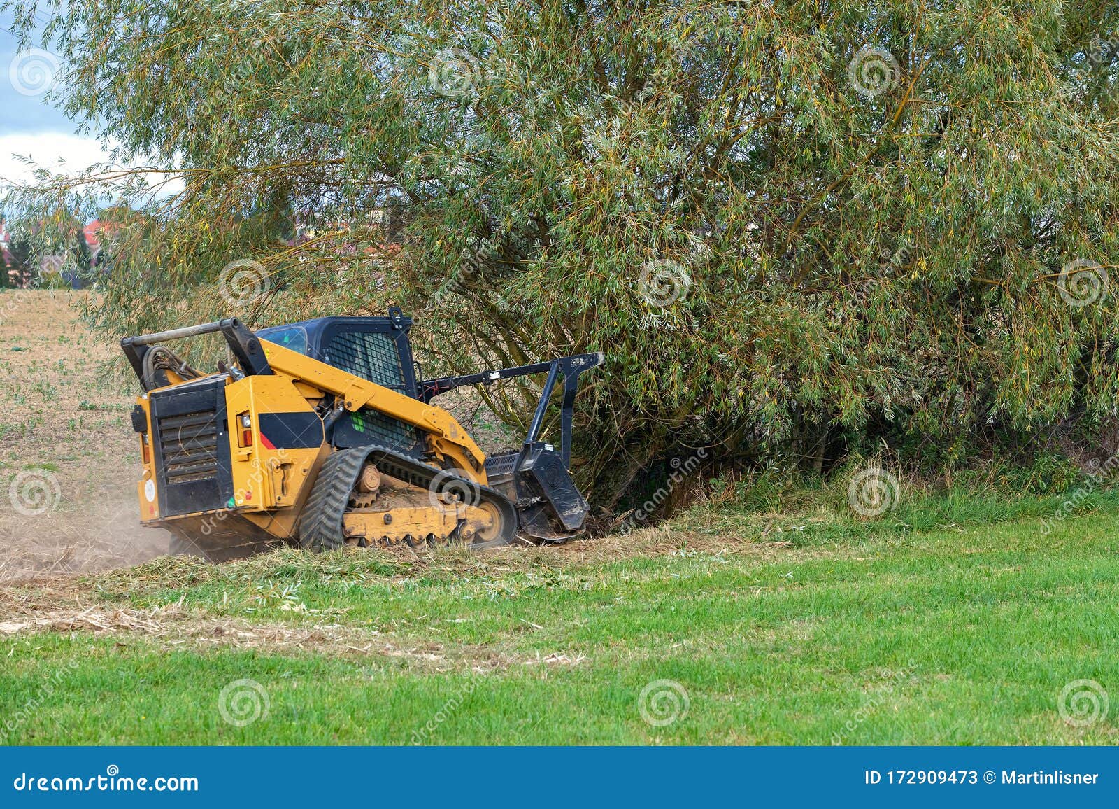 Small Excavator Destroy Trees Stock Image - Image of mover, work: 172909473