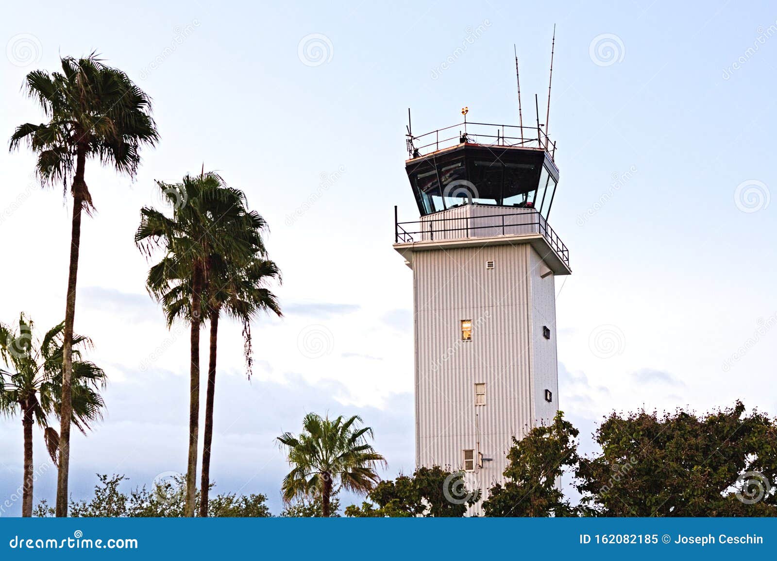 Small Executive Airport Control Tower. Stock Image - Image of ...