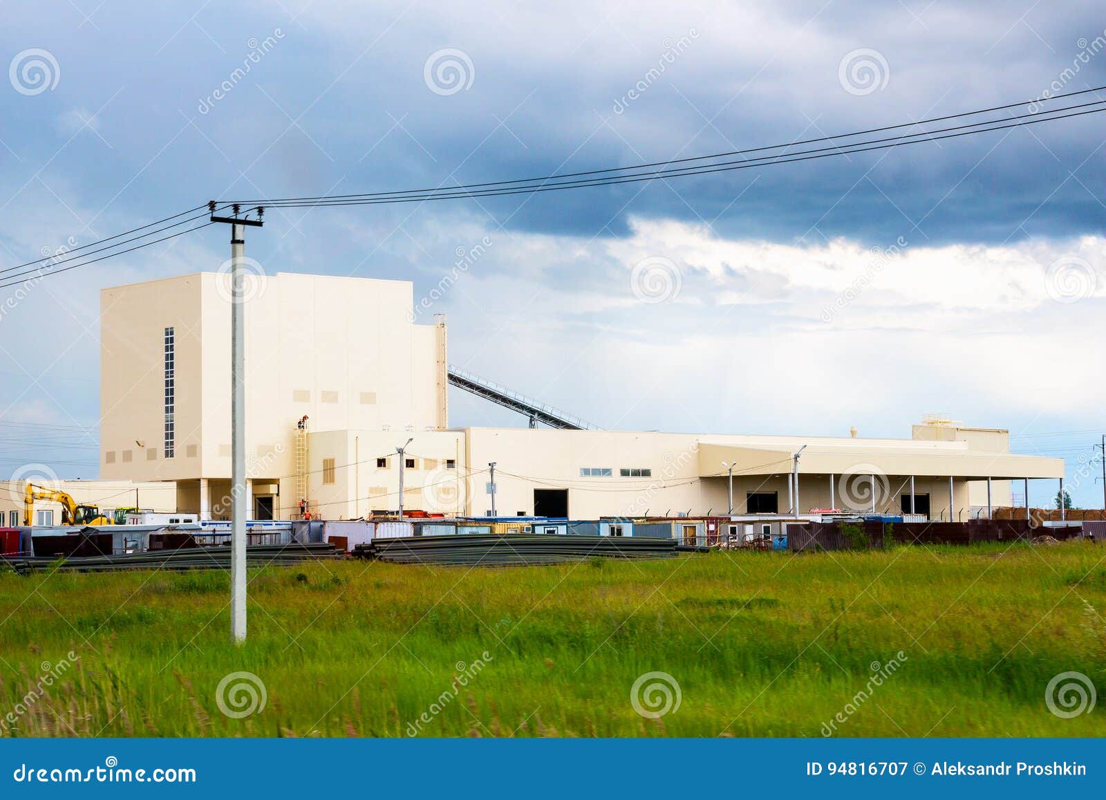 Small Factory in the Background Stock Image - Image of entry, front ...