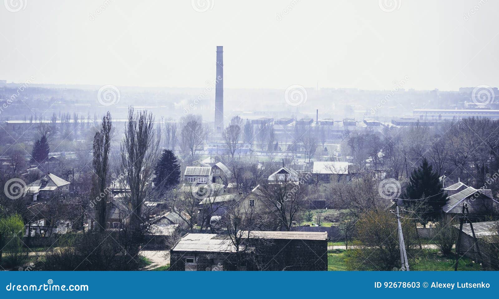 Small factory town stock image. Image of outdoor, color - 92678603
