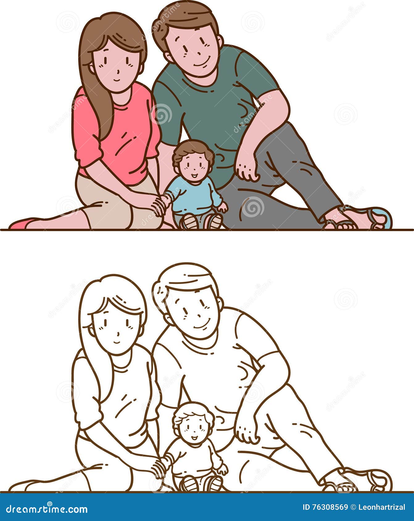 Small family stock vector. Illustration of relationship - 76308569