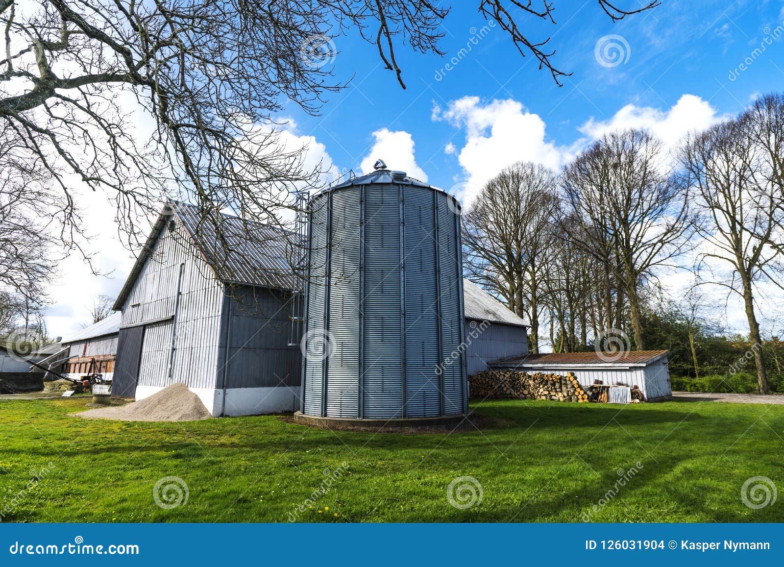 Small Farm with a Large Silo Stock Photo - Image of nature, crop: 126031904