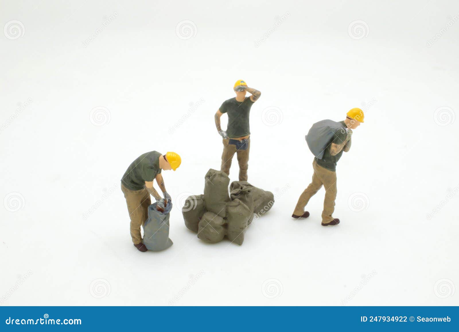 A Small Figure of a Man Digging Concrete Road Stock Photo - Image of ...