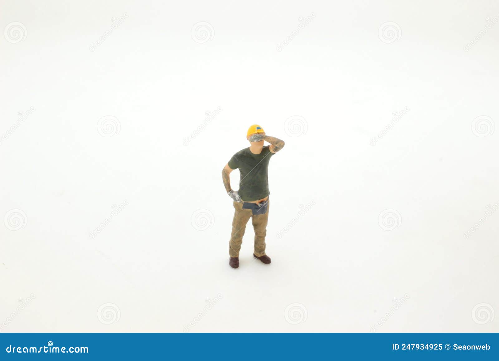 A Small Figure of a Man Digging Concrete Road Stock Image - Image of ...