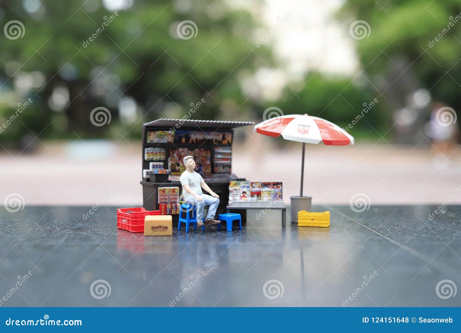 A Small Figure of Small Store at Outdoor Stock Photo - Image of retail ...