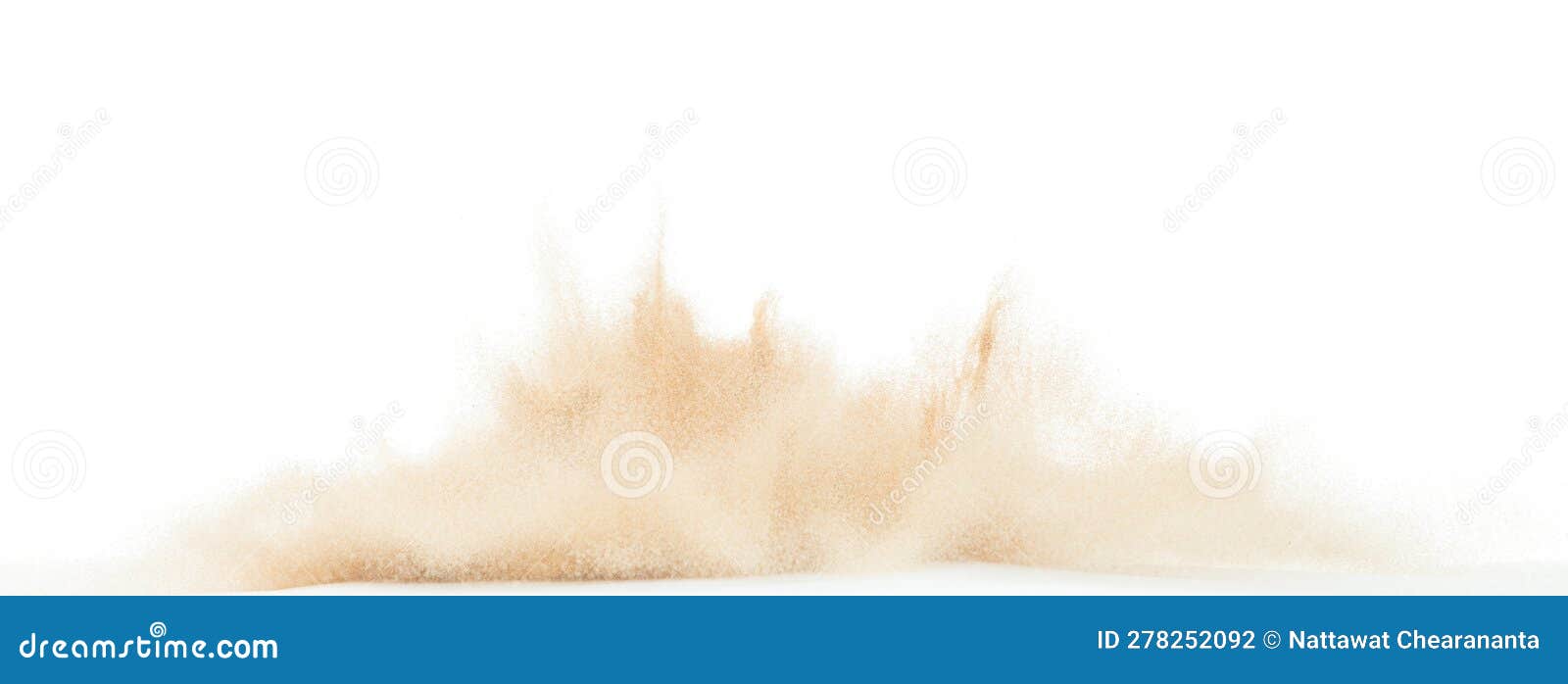 Sand Flying Explosion Isolated On Black Background. Freeze Motion Of ...