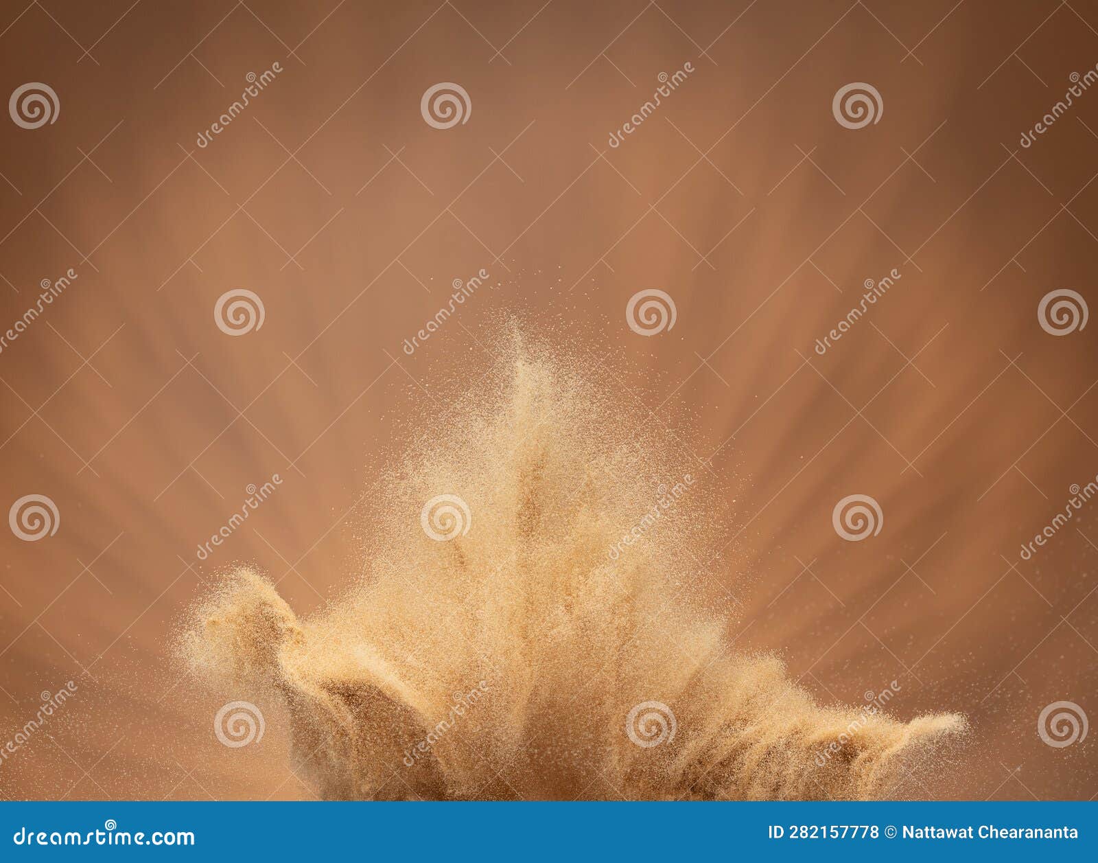 Small Fine Size Sand Flying Explosion, Golden Grain Wave Explode ...