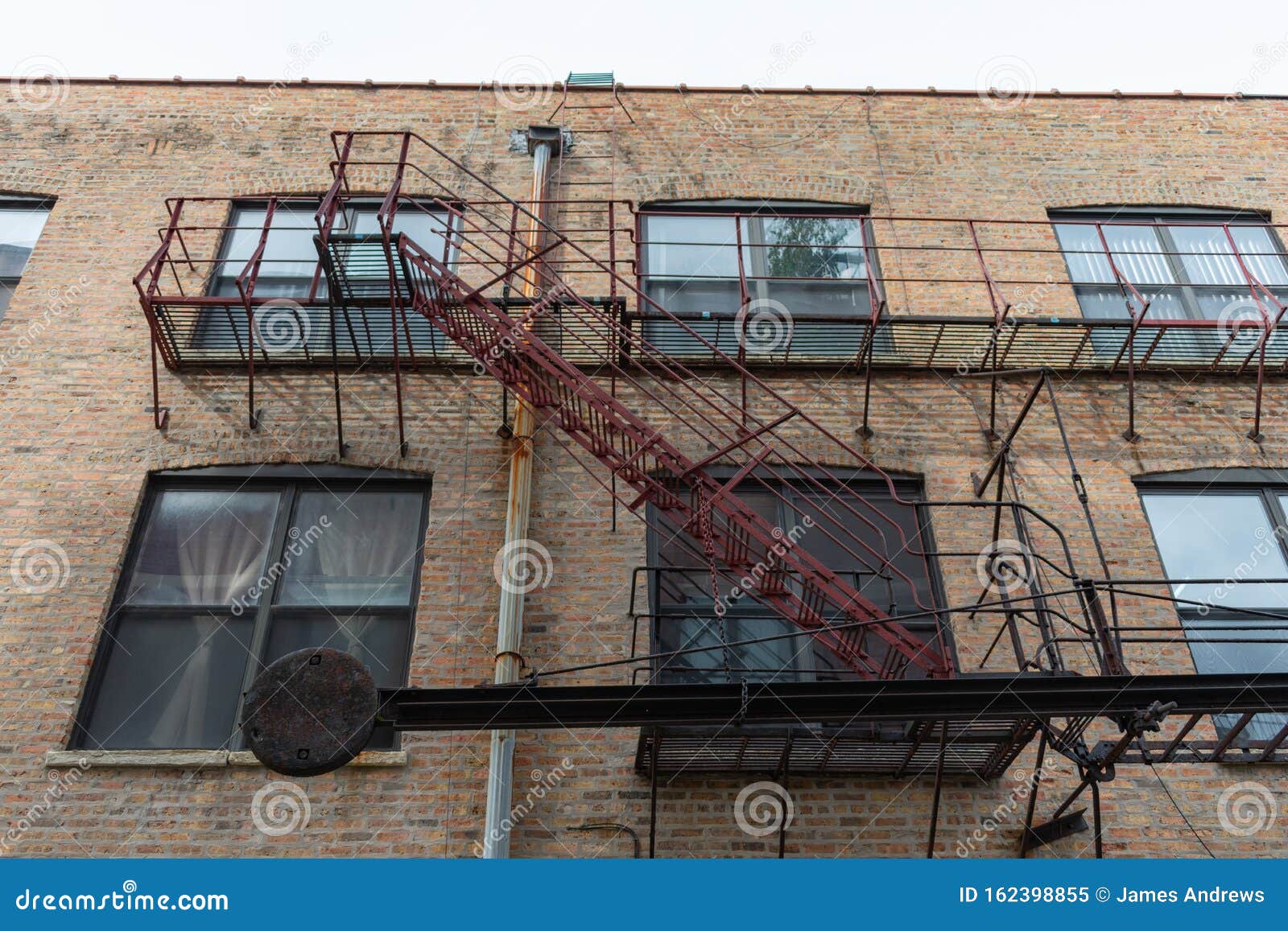 Small Fire Escape on the Side of an Old Building in Wicker Park Chicago ...