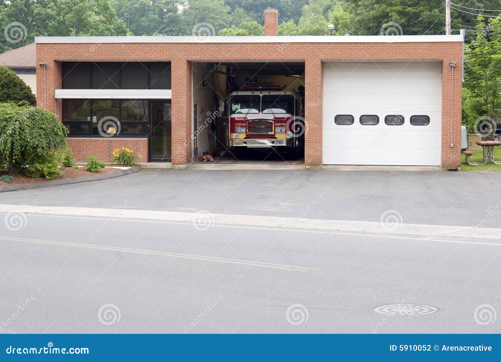 Small Fire Station stock photo. Image of firehouse, building - 5910052