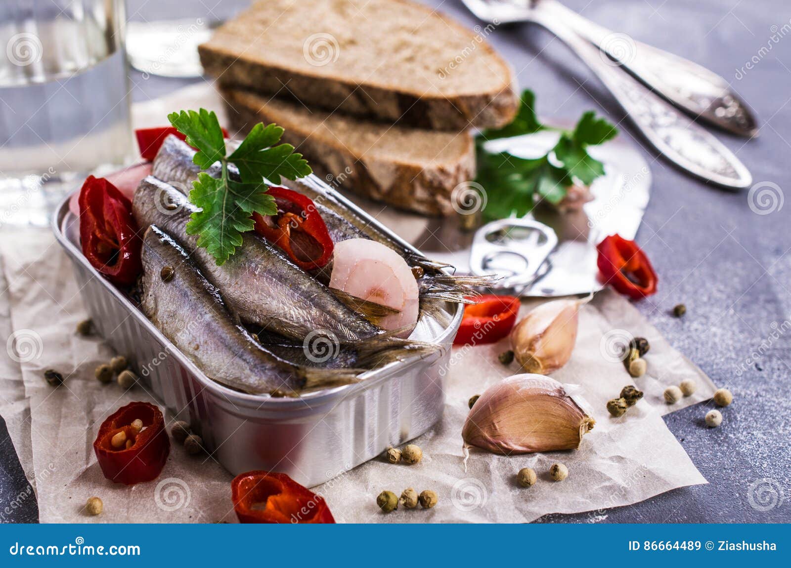 Small fish in brine stock image. Image of meal, natural - 86664489