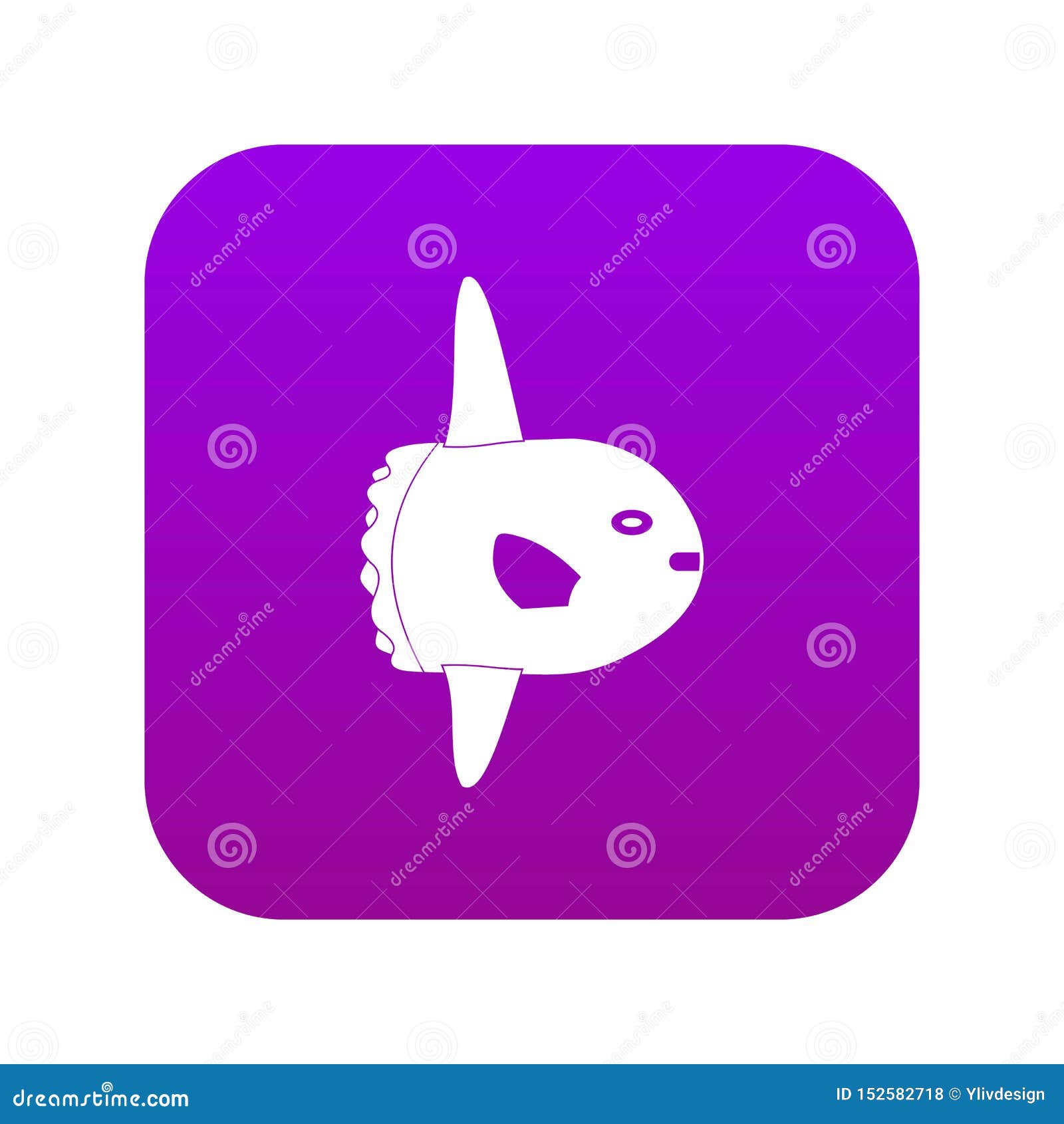 Small Fish Icon Digital Purple Stock Vector - Illustration of marine ...