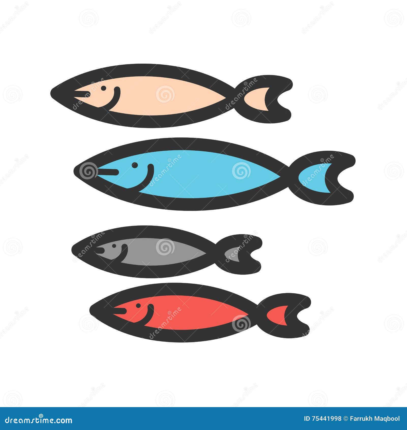 Small Fish stock vector. Illustration of silver, concept - 75441998