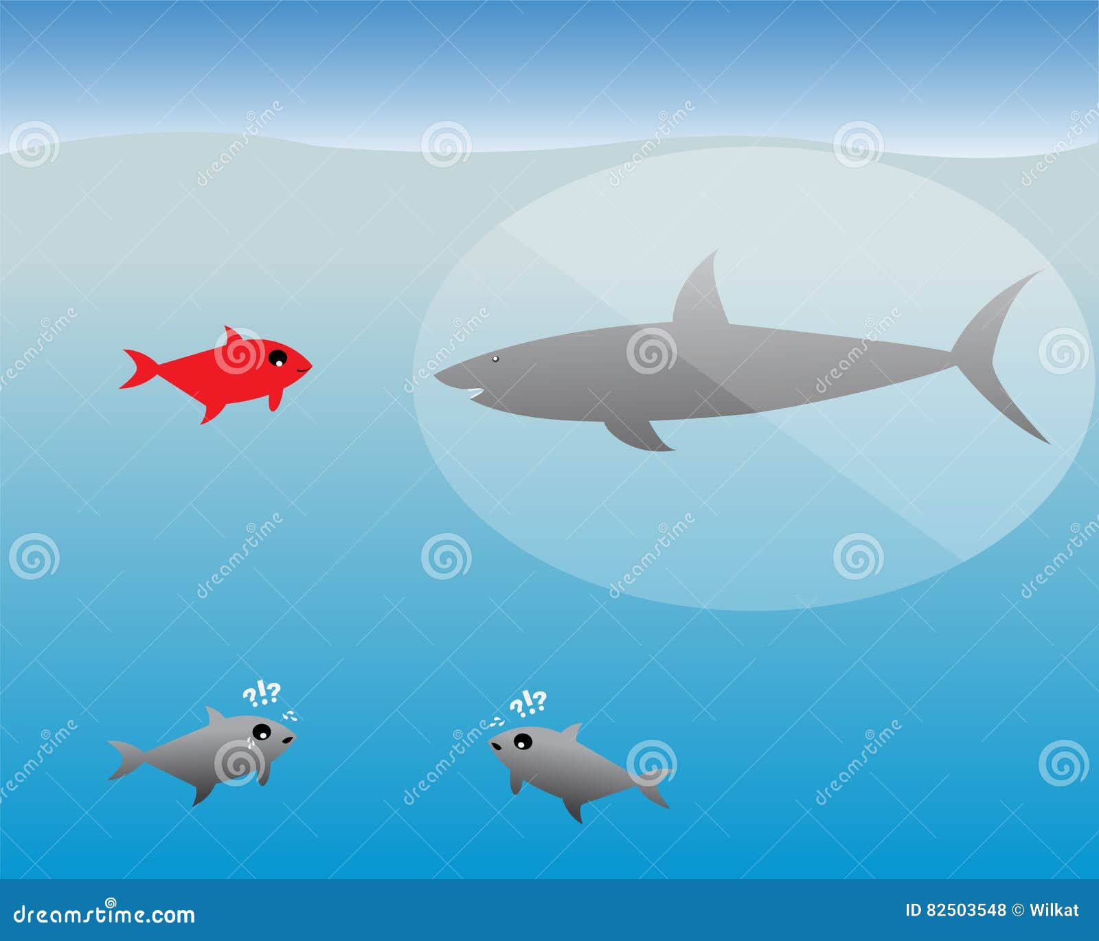 Small fish think big stock vector. Illustration of wisdom - 82503548
