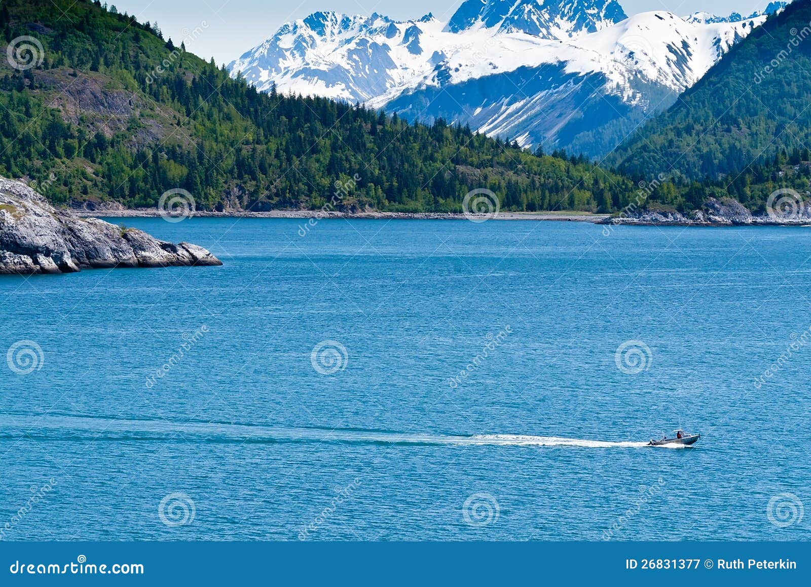 Small Fishing Boat in Alaska Stock Image - Image of landscape, famous ...