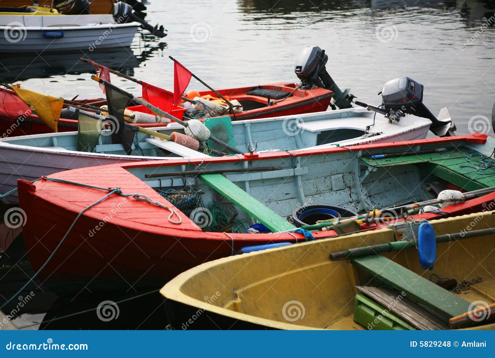Small fishing boats stock photo. Image of yellow, color - 5829248