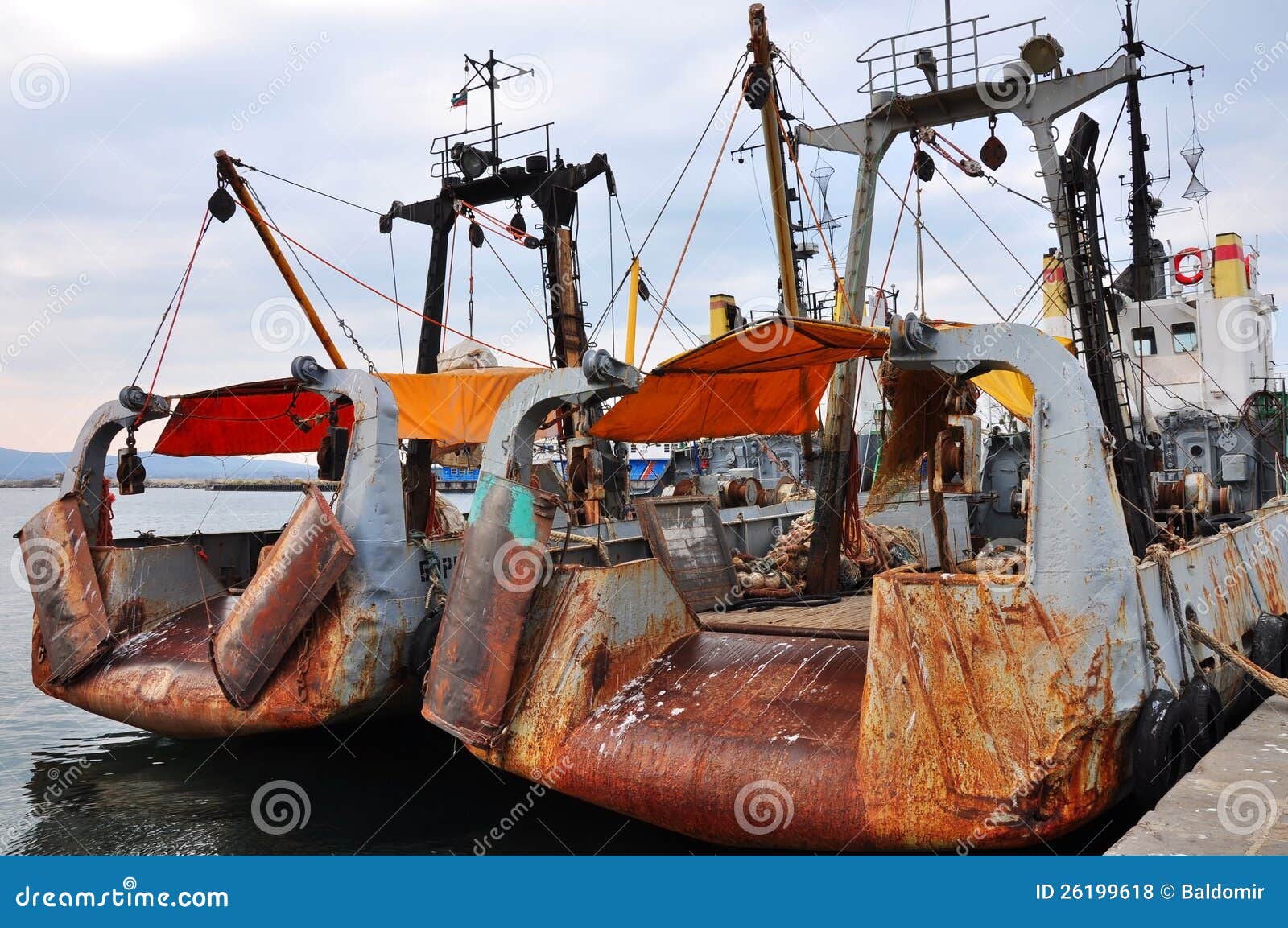 Small fishing vessels stock photo. Image of waves, repair - 26199618