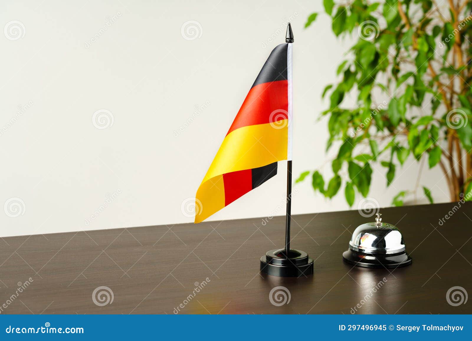 Small Flag of Germany on Flagpole Close Up Stock Image - Image of ...