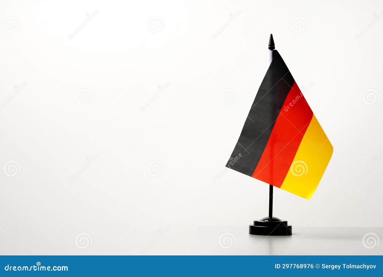Small Flag of Germany on Flagpole Close Up Stock Photo - Image of ...