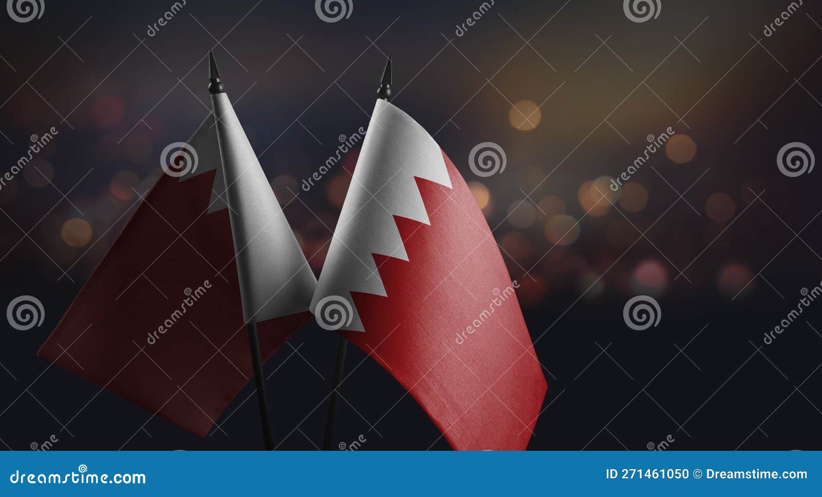 Small Flags of the Bahrain on an Abstract Blurry Background Stock ...