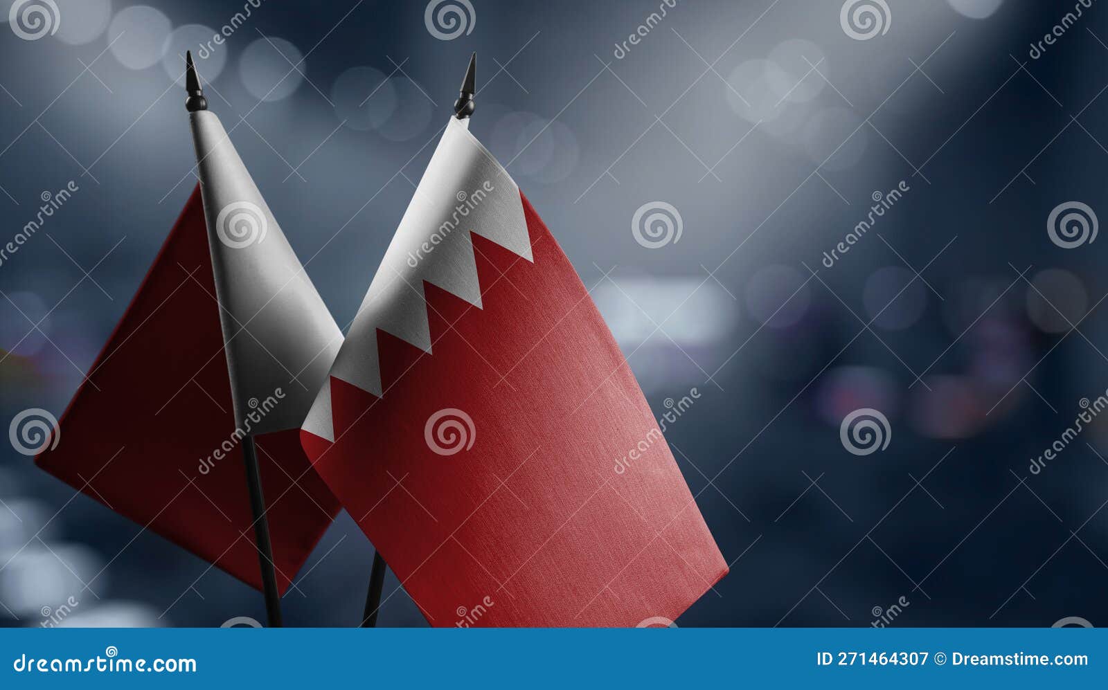 Small Flags of the Bahrain on an Abstract Blurry Background Stock Image ...