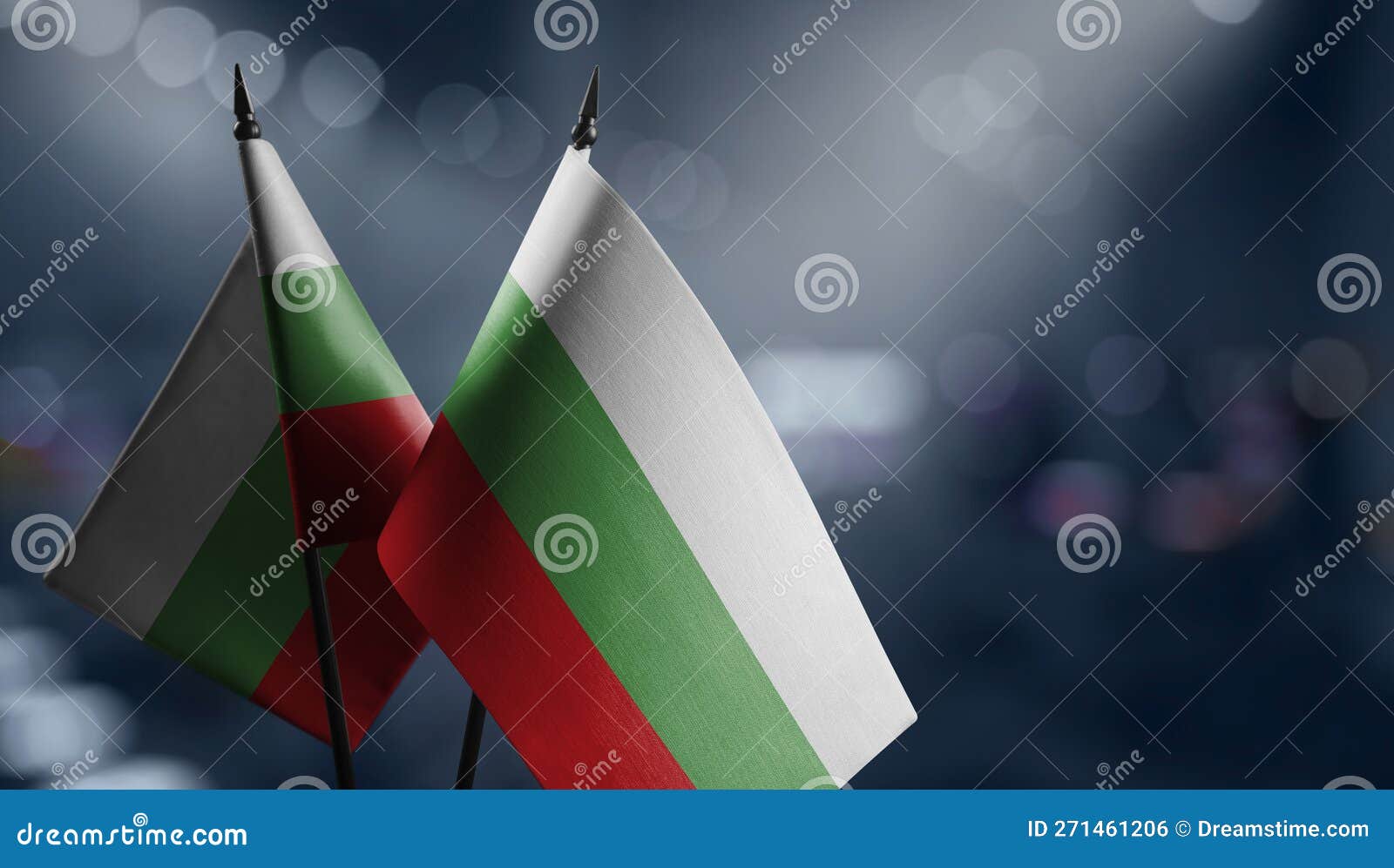 Small Flags of the Bulgaria on an Abstract Blurry Background Stock ...