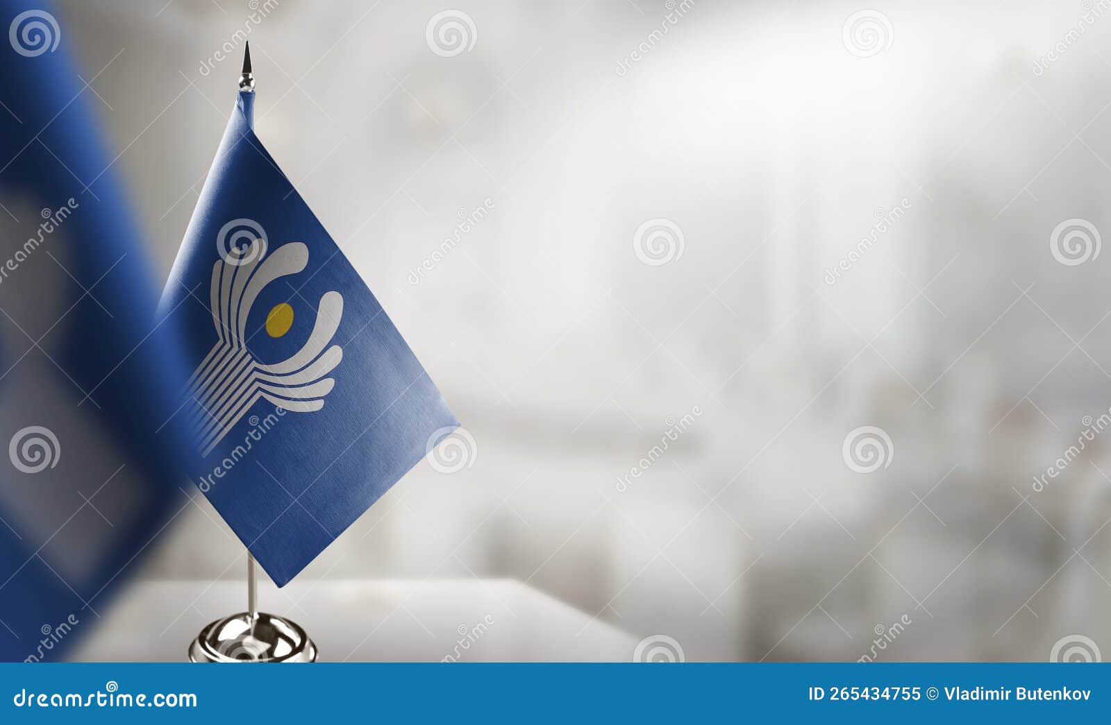 Small Flags of the CIS on an Abstract Blurry Background Stock ...