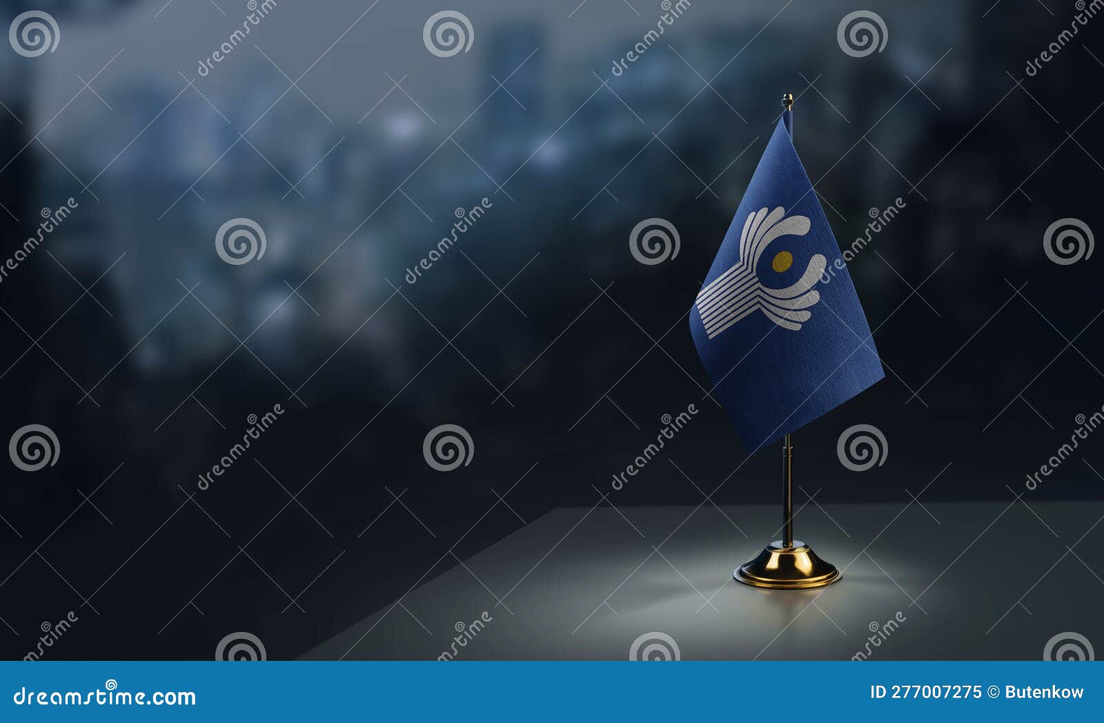 Small Flags of the CIS on an Abstract Blurry Background Stock Image ...