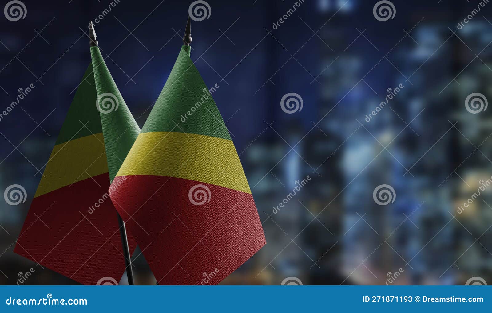 Small Flags of the Congo on an Abstract Blurry Background Stock Image ...