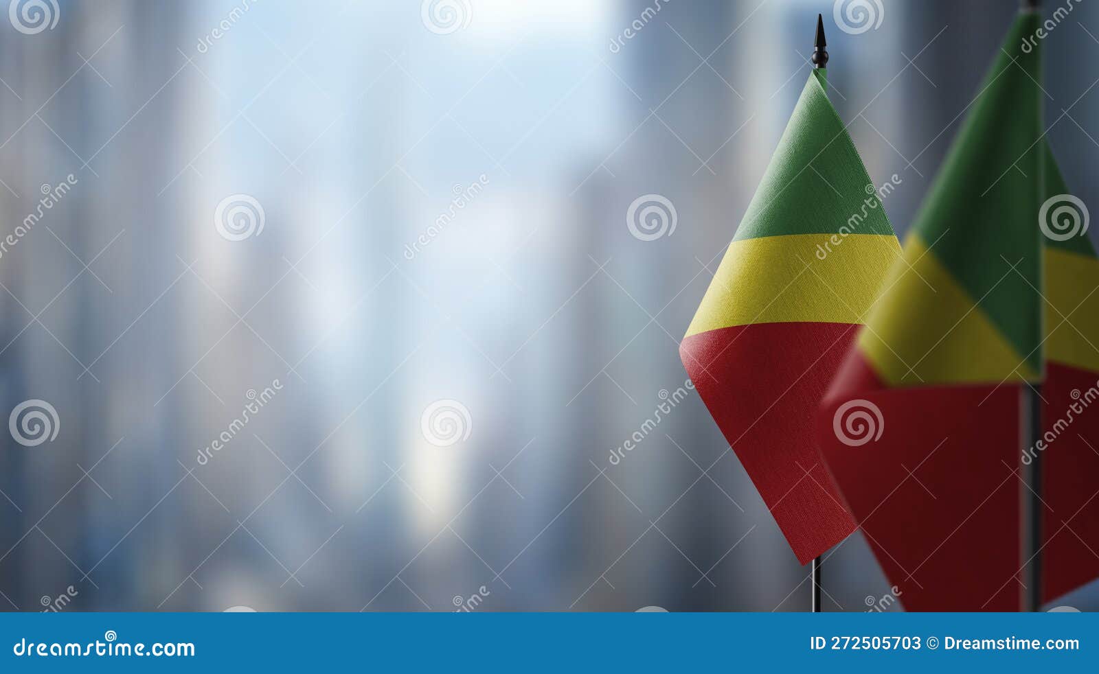 Small Flags of the Congo on an Abstract Blurry Background Stock Image ...