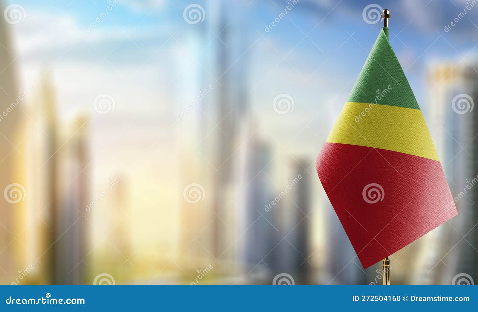 Small Flags of the Congo on an Abstract Blurry Background Stock Photo ...