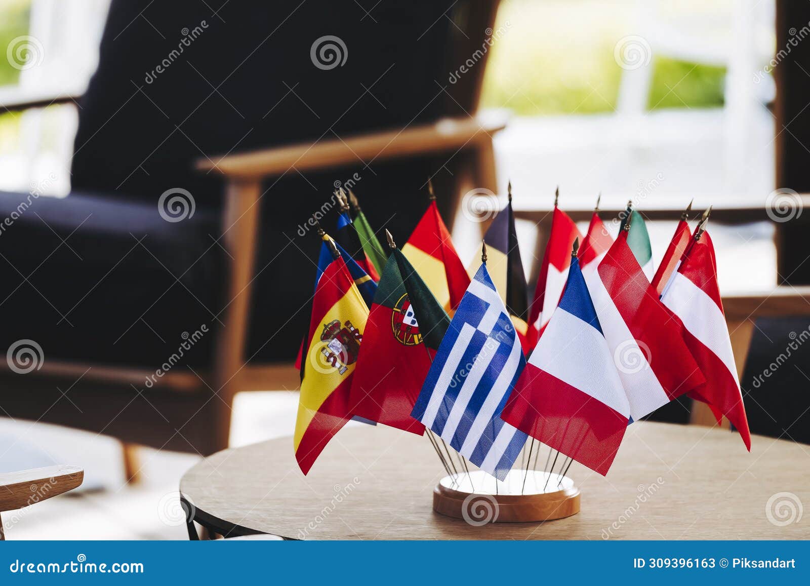 Small Flags of Different Countries Placed on a Table Stock Image ...