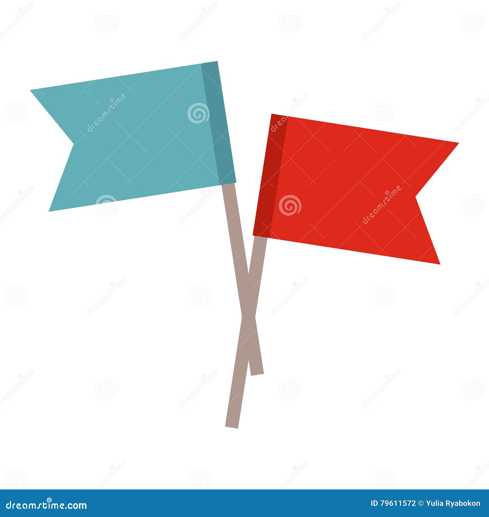 2 small flags flat icon stock vector. Illustration of holiday - 79611572