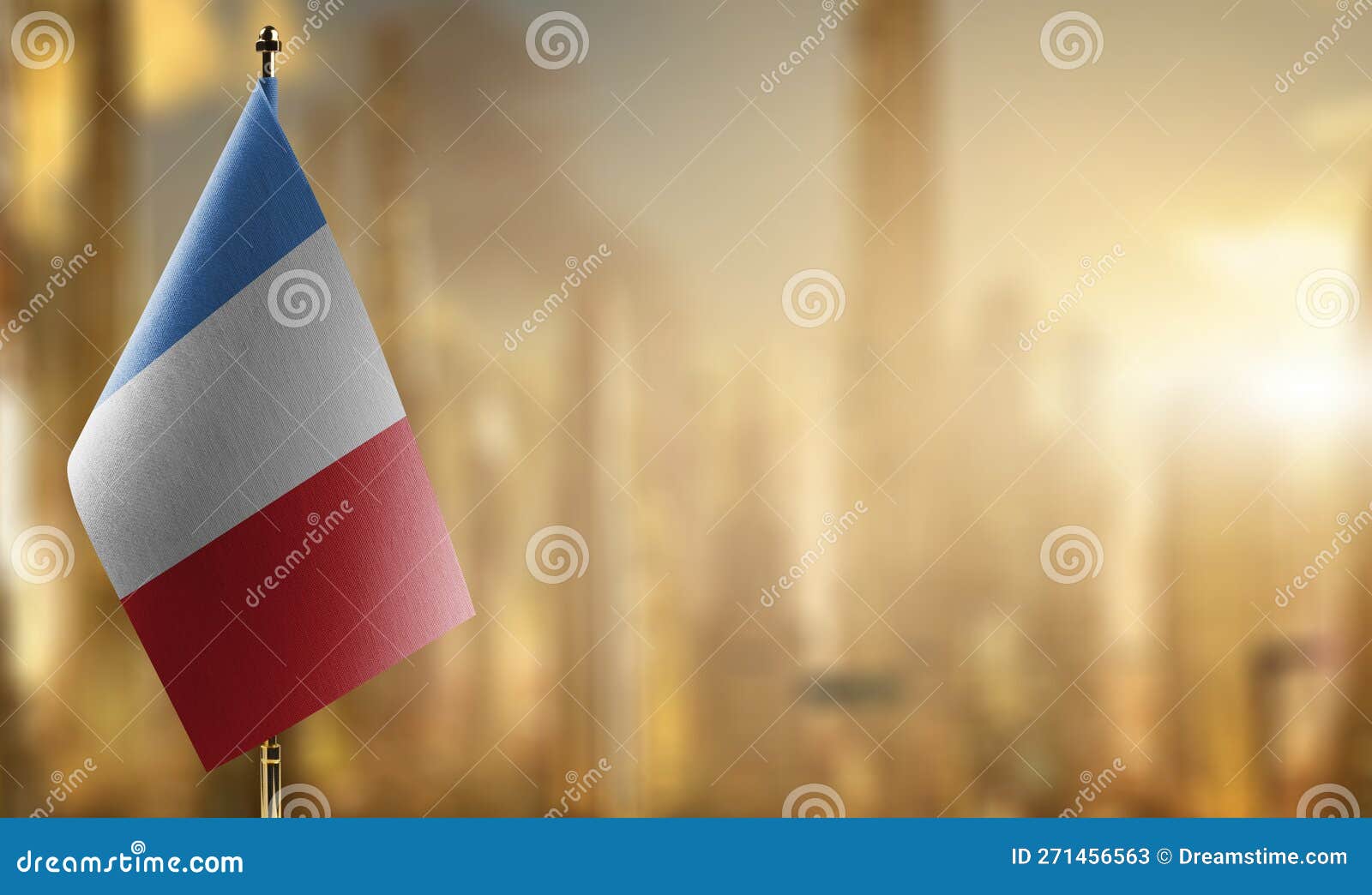 Small Flags of the France on an Abstract Blurry Background Stock Image ...