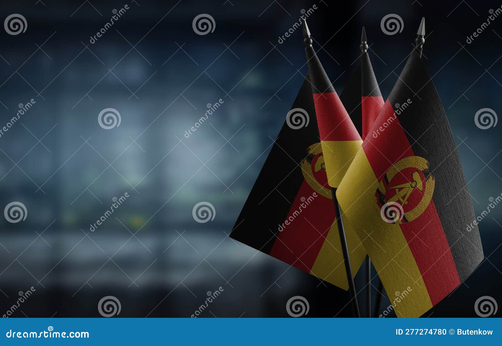 Small Flags of the GDR on an Abstract Blurry Background Stock ...