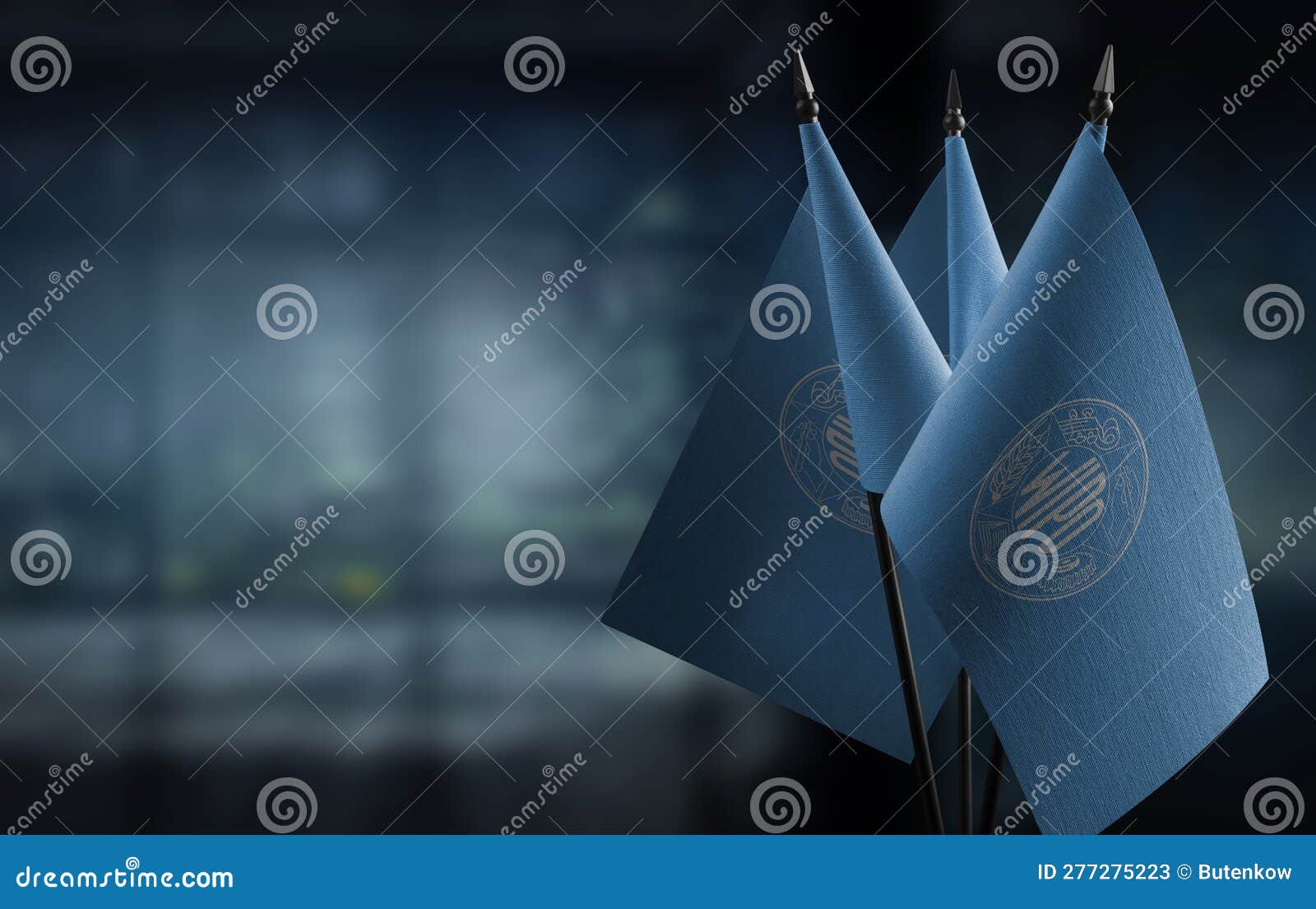 Small Flags of the International Intellectual Property Organization on ...
