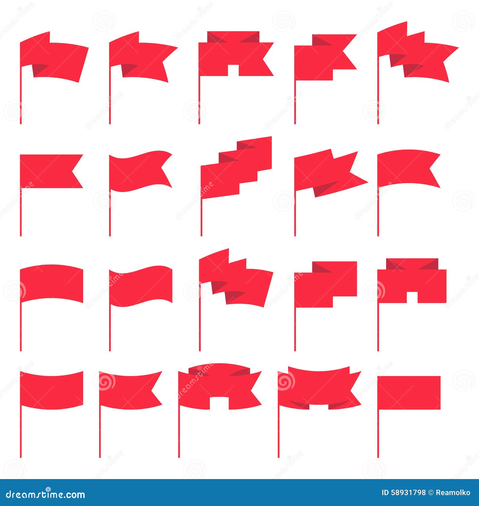 Small Flags Templates Set Vector Illustration Stock Vector ...