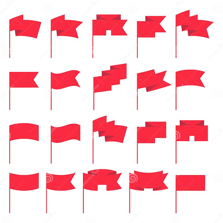 Small Flags Templates Set Vector Illustration Stock Vector ...