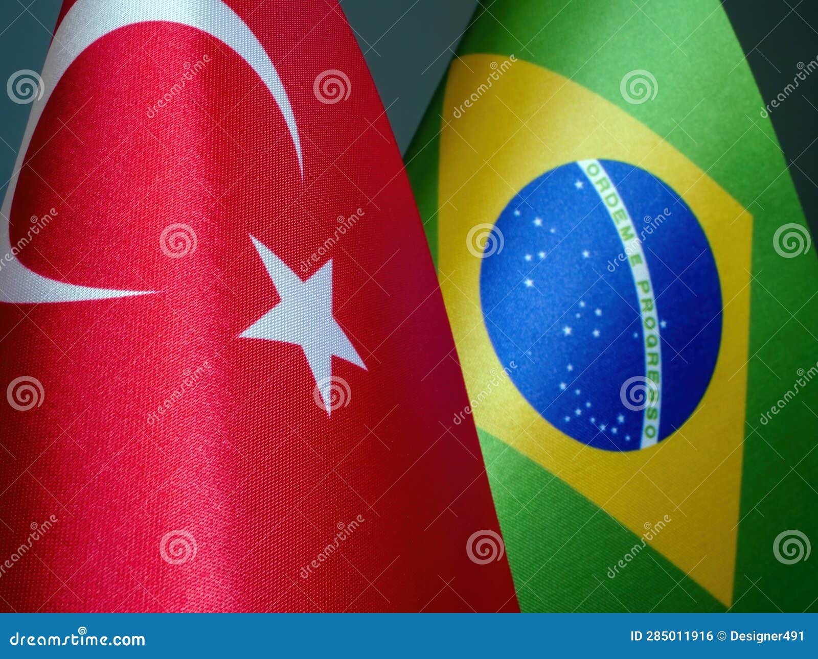 Small Flags of Turkey and Brazil Side by Side. Stock Photo - Image of ...