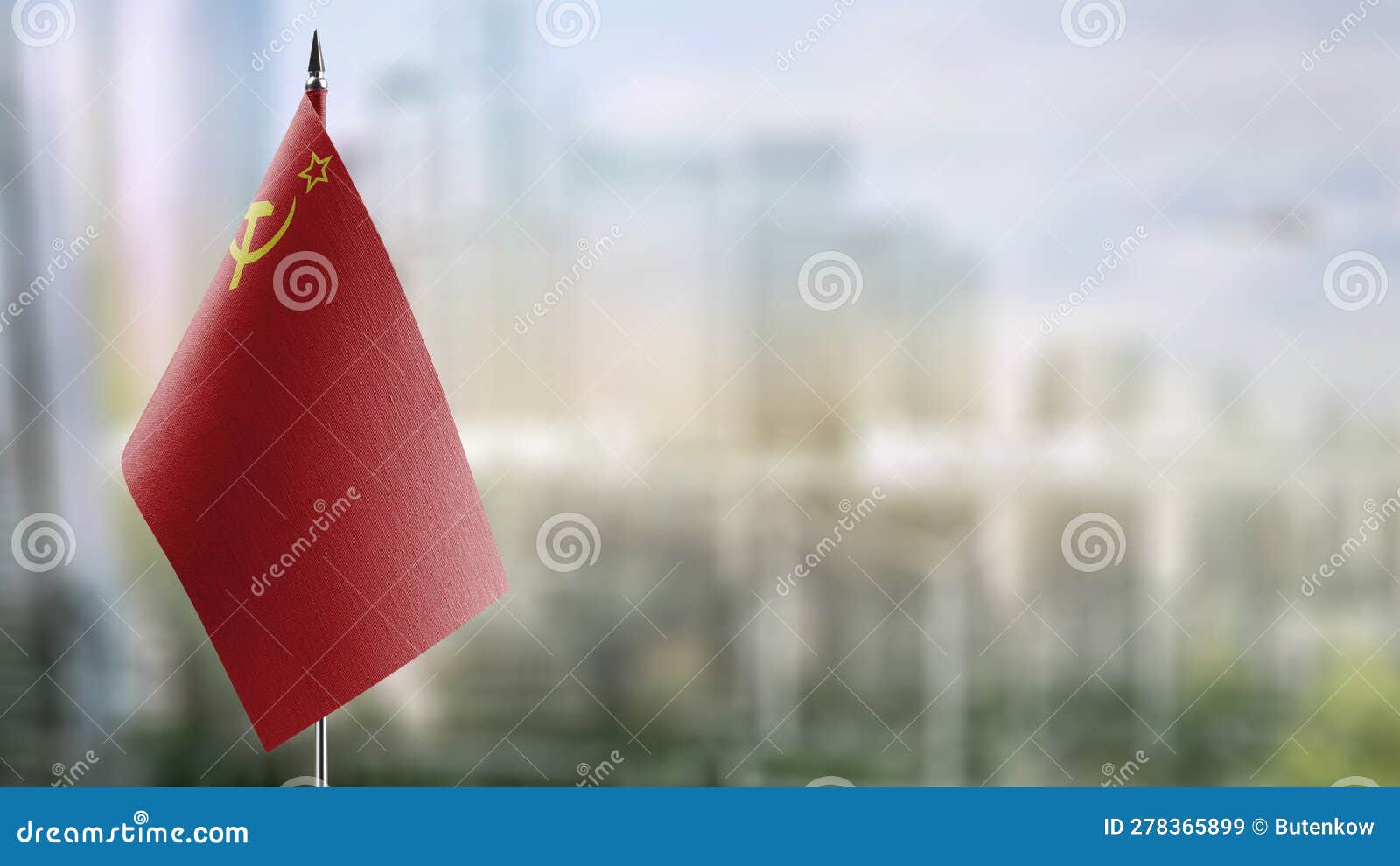 Small Flags of the USSR on an Abstract Blurry Background Stock Image ...