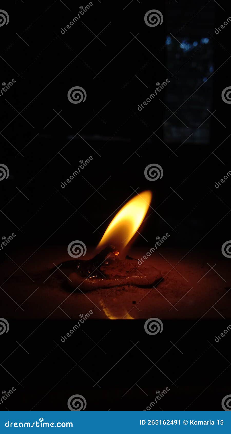 A Small Flame Lit Up the Darkness in the Room Stock Image - Image of ...