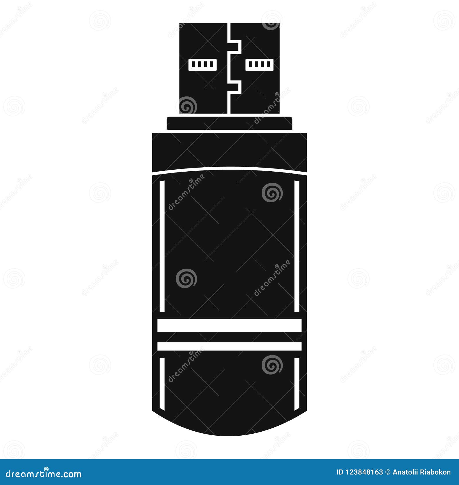 Small Flash Drive Icon, Simple Style Stock Illustration - Illustration ...