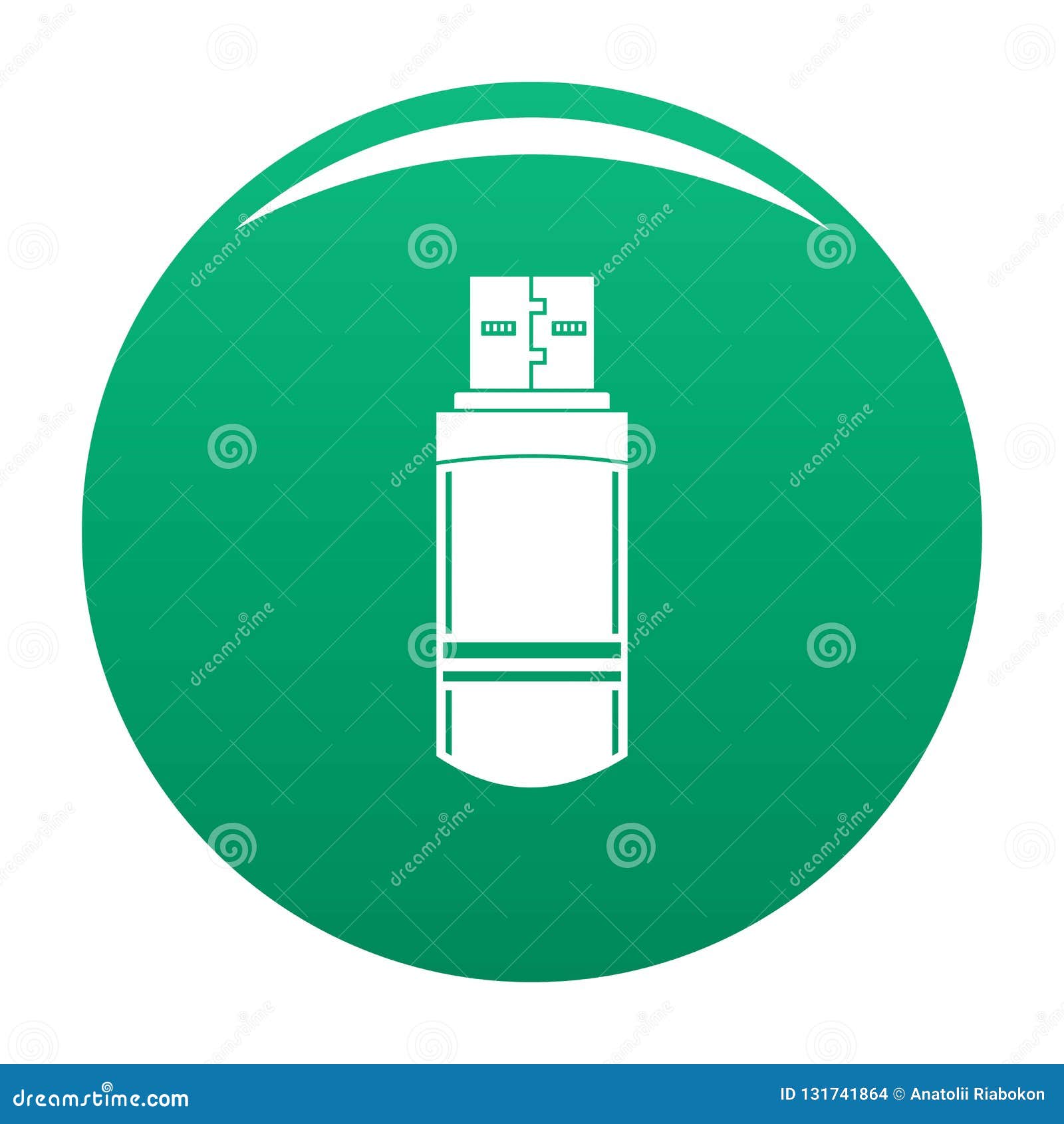 Small Flash Drive Icon Vector Green Stock Vector - Illustration of ...