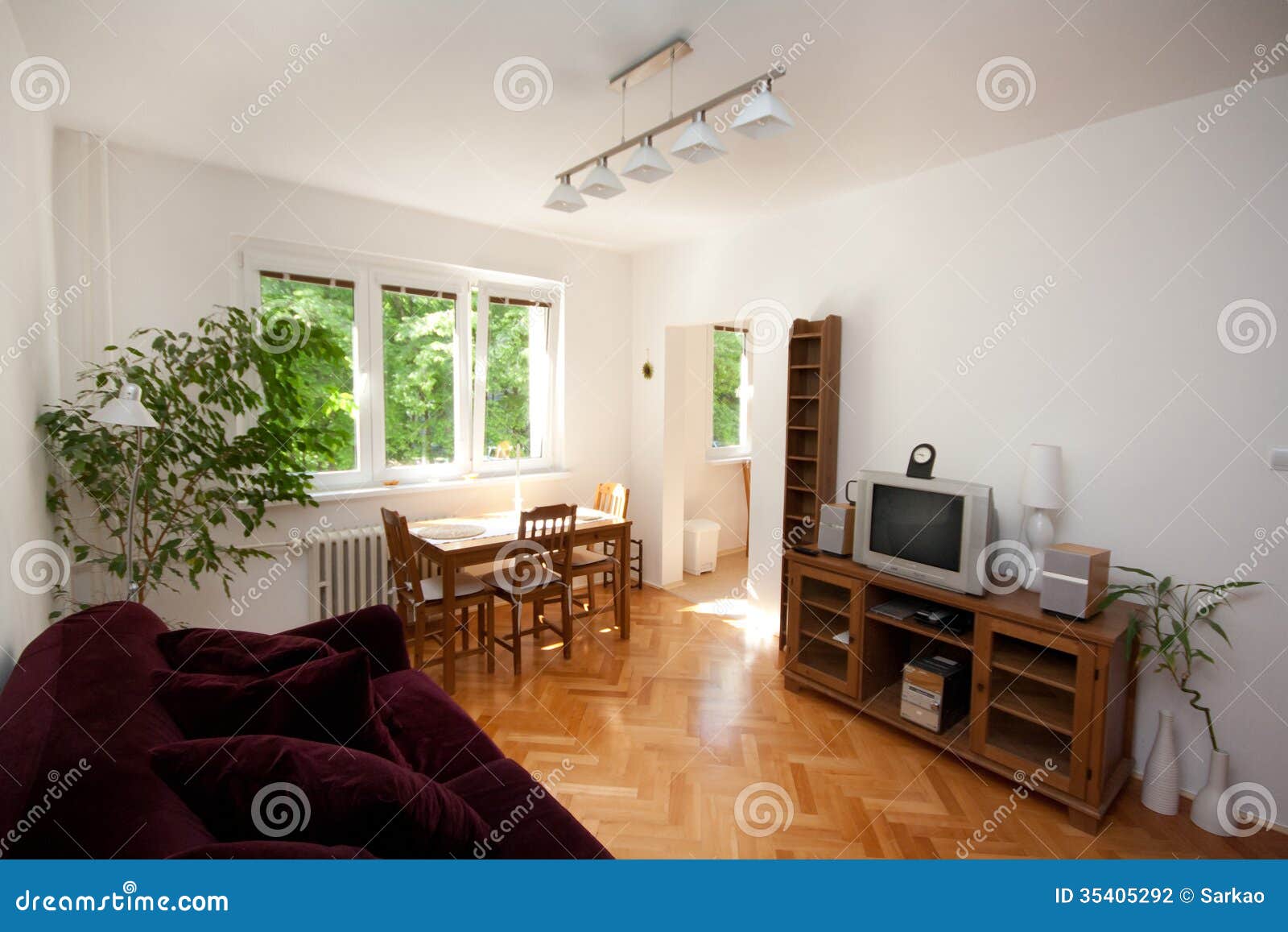 Small flat stock photo. Image of sofa, bright, classic - 35405292