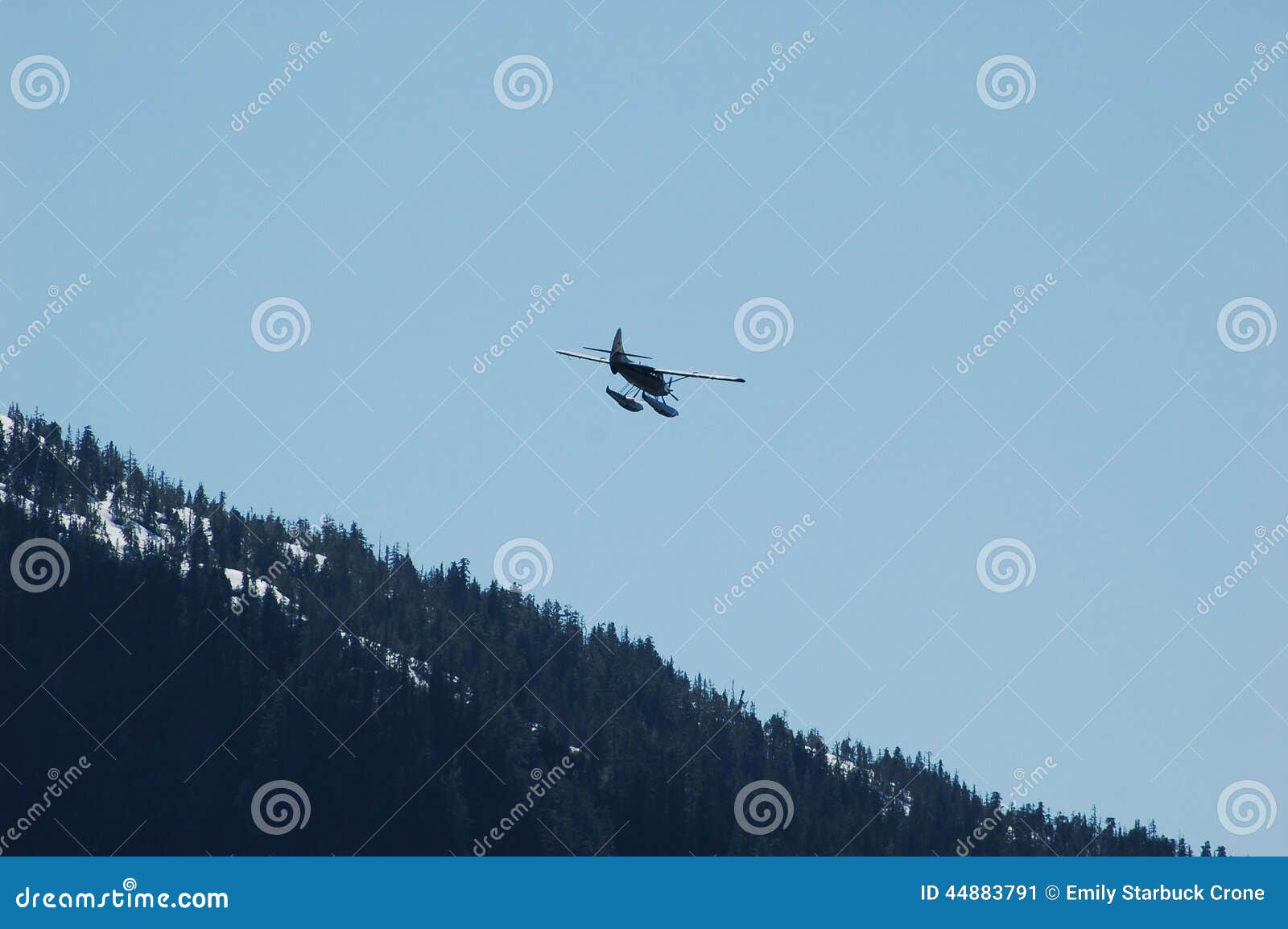 Small Float Plane Flying Over Alaska Mountains Stock Image - Image of ...